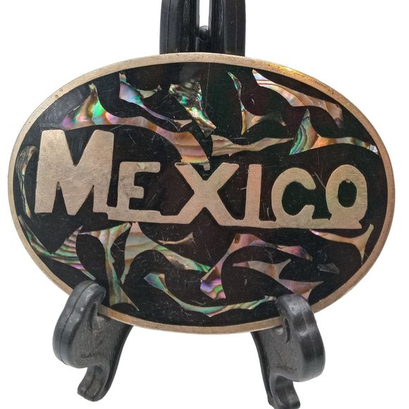 Accessories | Vintage Mexico Belt Buckle Abalone Shell Western Wear ...